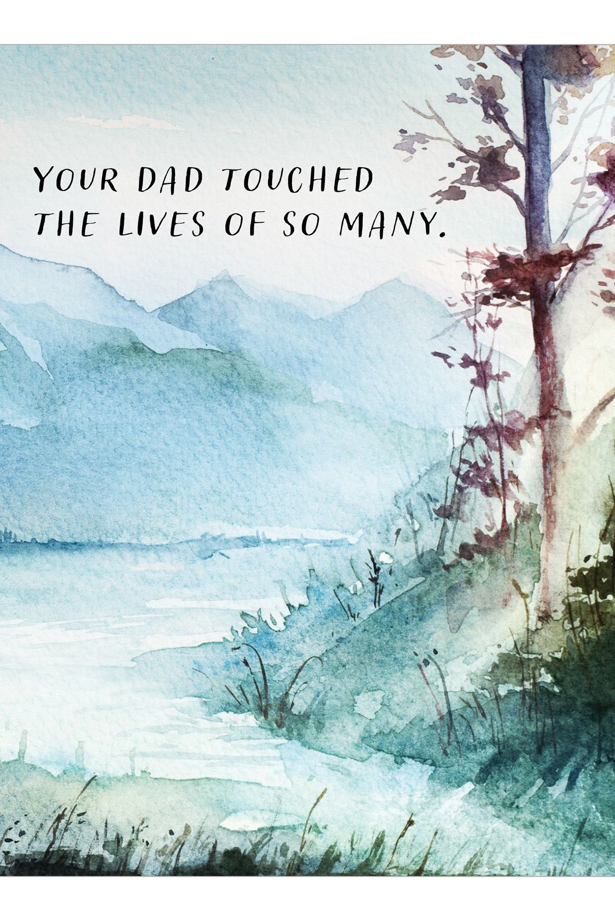 Loss Of A Father Sympathy Card: Touched The Lives Of Many